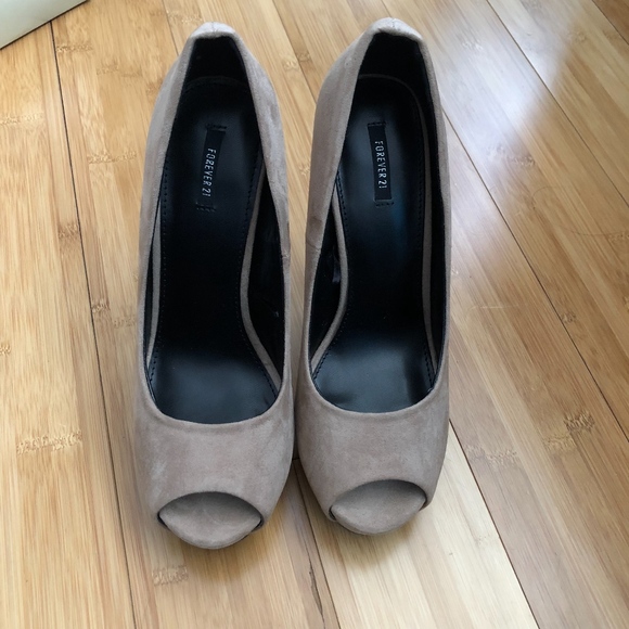 Forever 21 | Shoes | Tan Suede Forever 2 Heels | Poshmark